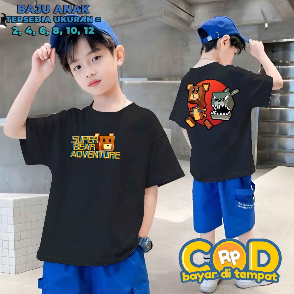 Jual Baju Kaos Anak Viral Games Unisex Super Bear Adventure 1-12 Tahun ...