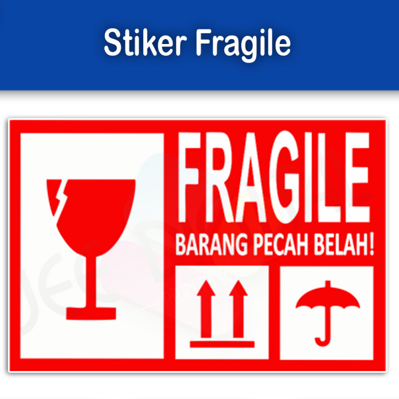Jual Stiker Fragile Barang Pecah Belah 6x4cm Untuk Paket Pengiriman di ...