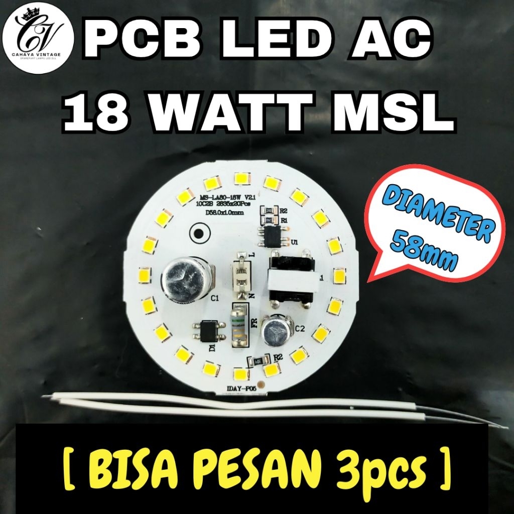 Jual PCB LED AC 18 WATT MSL CHIP 9VOLT [CAHAYA PUTIH] | Shopee Indonesia