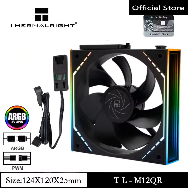 Jual Thermalright TL-M12QR ARGB Reverse 120mm Fan Wireless Splicing ...