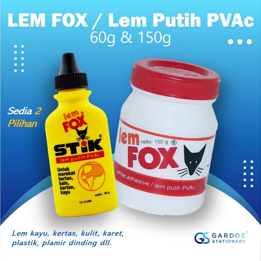 Jual LEM FOX 150 gram Original Kecil Lem Kertas Botol Putih PVAc ...