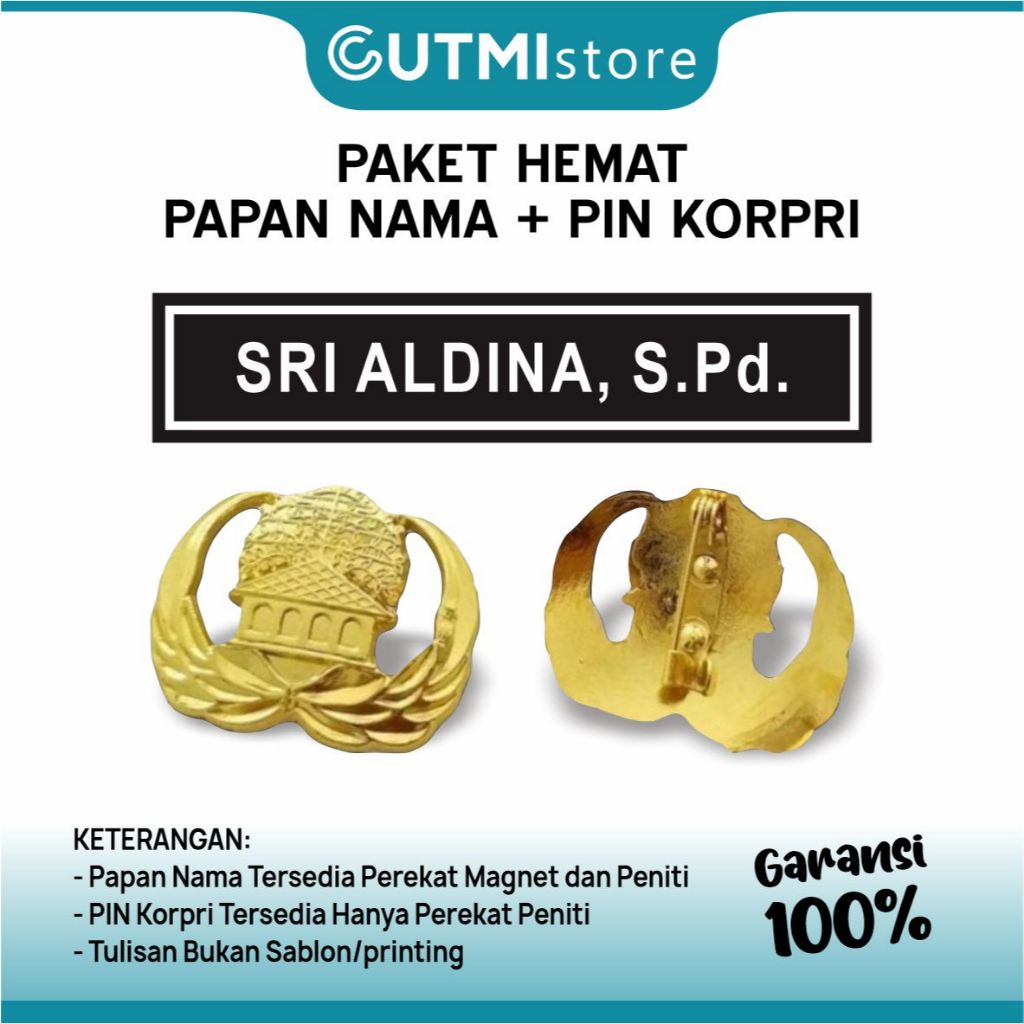 Jual PAKET HEMAT!!! Papan Nama Dada & Pin Korpri ASN | Shopee Indonesia