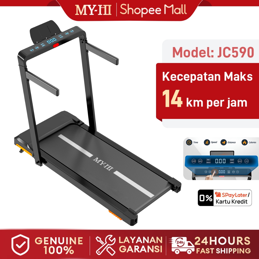 Jual MY-HI Treadmill electric low watt JC590 Treadmill Portable incline ...