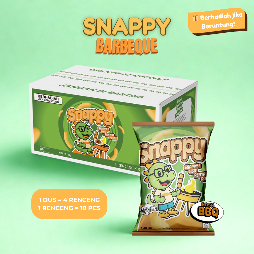 Jual Snappy Puff rasa BBQ dus isi 40 pcs (Snack Jagung Extruder ...