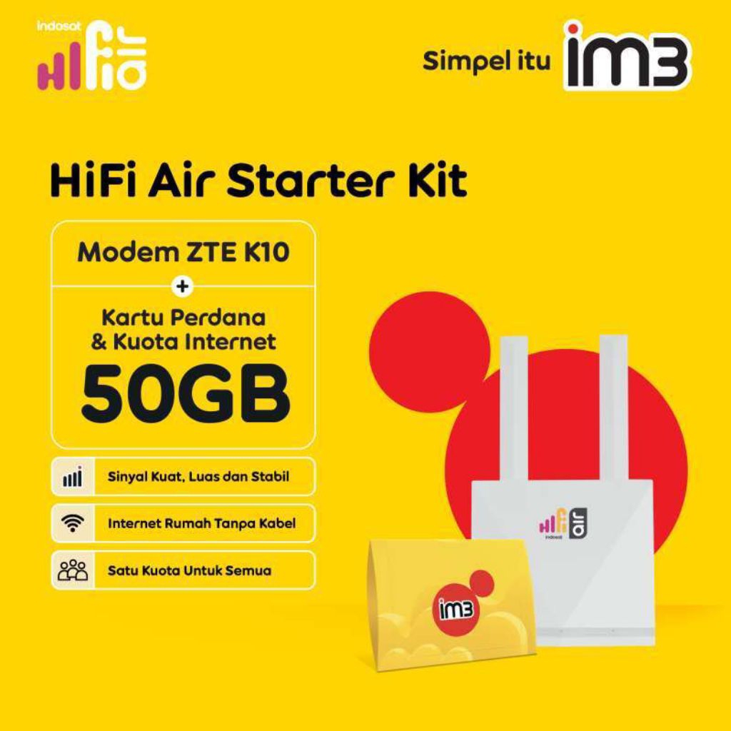 Jual HiFi Air Indosat Modem + Sim Card IM3 50GB | Shopee Indonesia