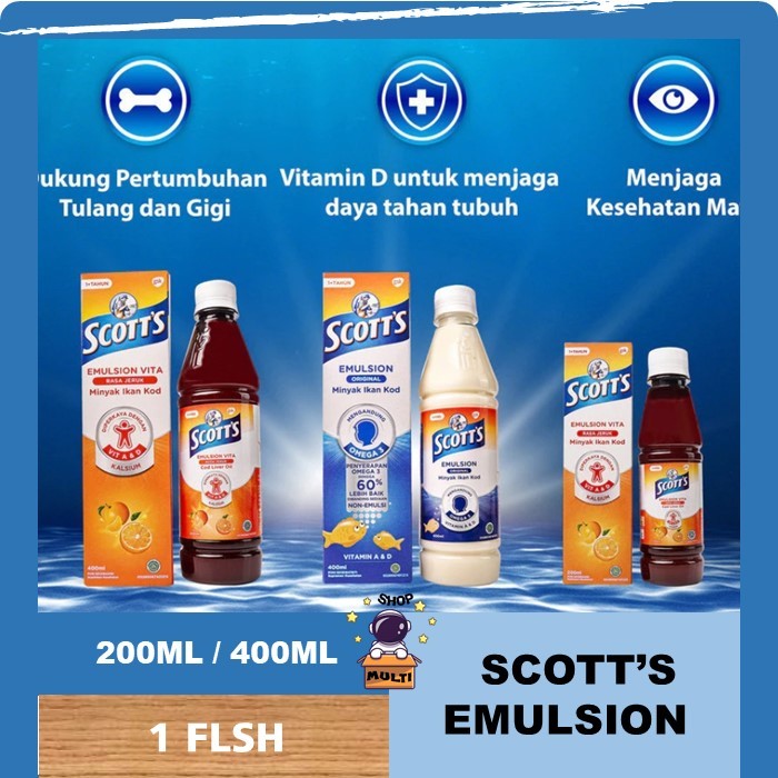 Jual Scott/Scott's Emulsion Minyak Ikan/COD Liver Oil Untuk Vitamin ...