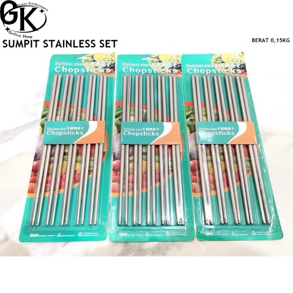 Jual Sumpit Stainless 5 Pasang - Sumpit Makan Serbaguna | Shopee Indonesia