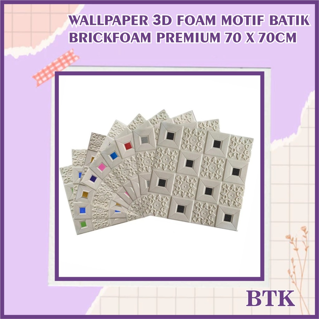 Jual Wallpaper 3D Foam Motif Batik Brickfoam Murah Kualitas Premium ...