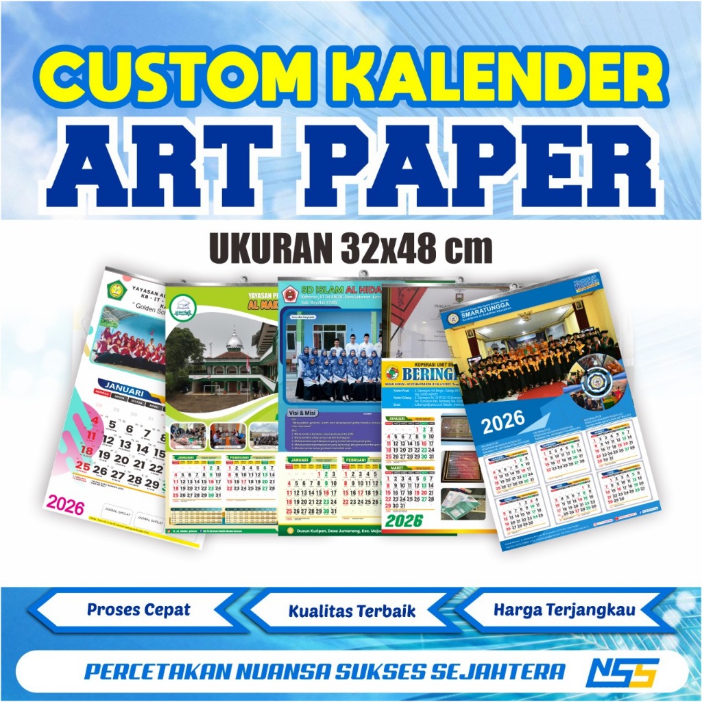 Jual KALENDER DINDING ARTPAPER ukuran 32 x 48 FINISHING KLEM SENG ...