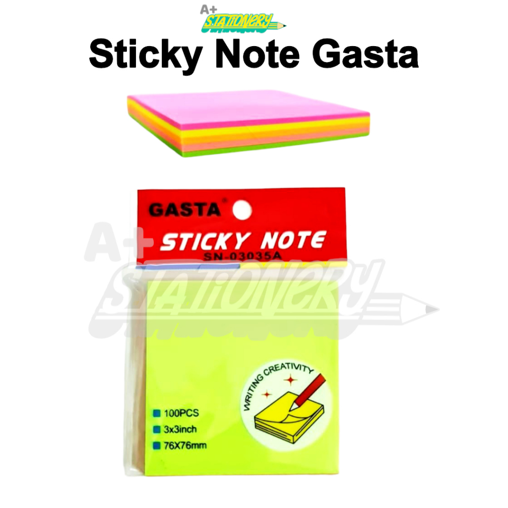 Jual [A+] Sticky Note Gasta Rainbow 100 lembar (minimal 4) / Stick Note ...