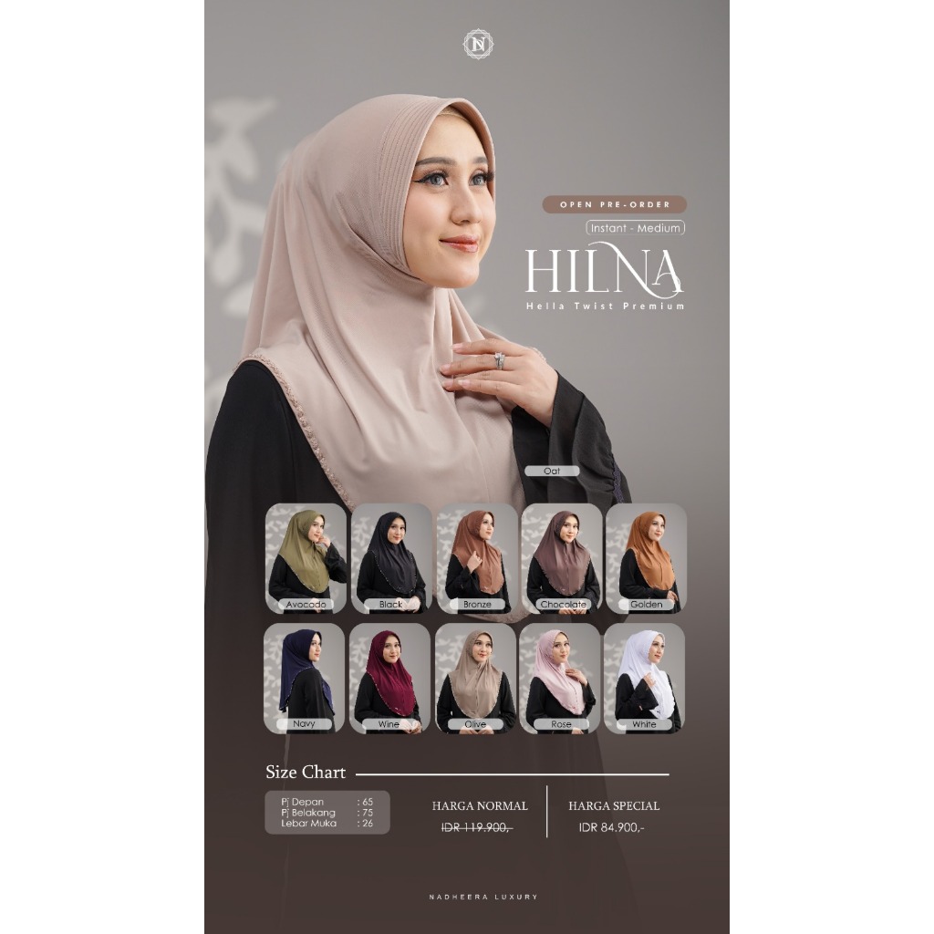 Jual HILNA INSTAN MEDIUM BY NADHERRA LUXURY HIJAB INSTAN ADEM NYAMAN ...