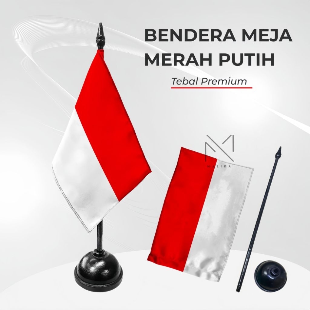 Jual BENDERA MERAH PUTIH / BENDERA MERAH PUTIH MEJA + TIANG KAYU ...