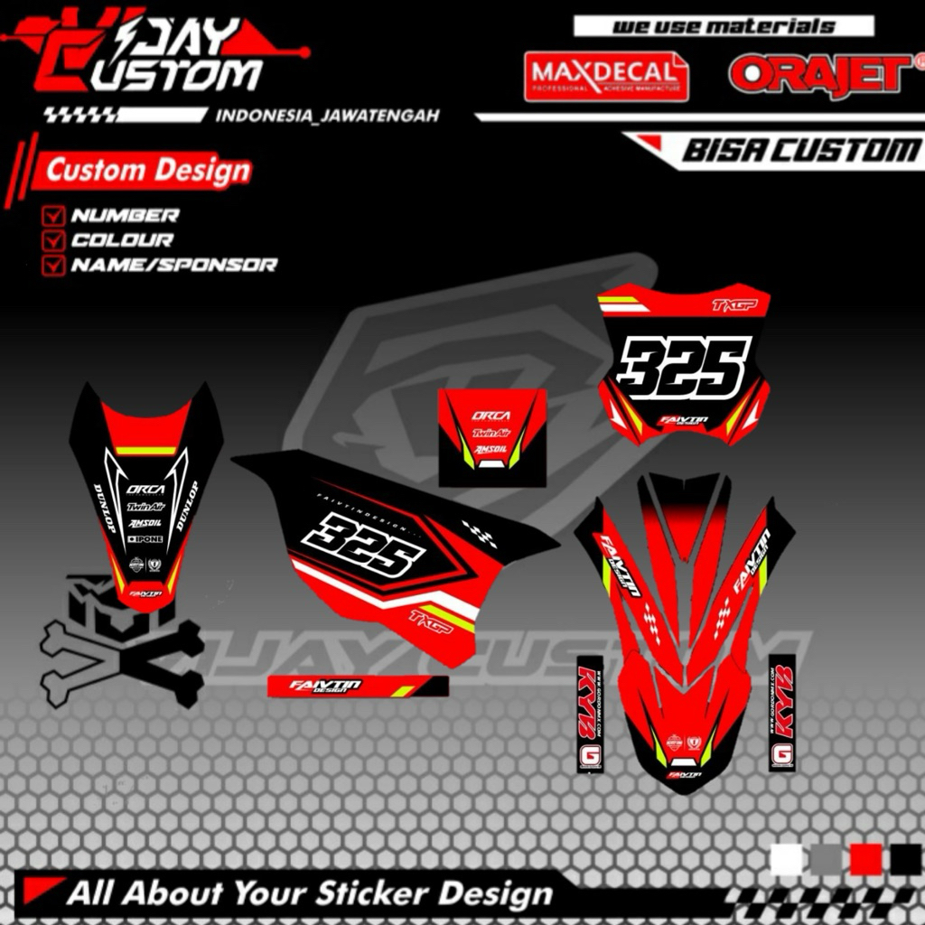Jual Decal Dekal Striping Stiker Motor Taksi Taxi Gabah Padi Pari Full ...