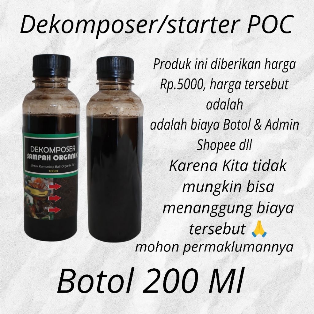 Jual Dekomposer Gratis isi ( hanya biaya botol dan admin yang kita ...