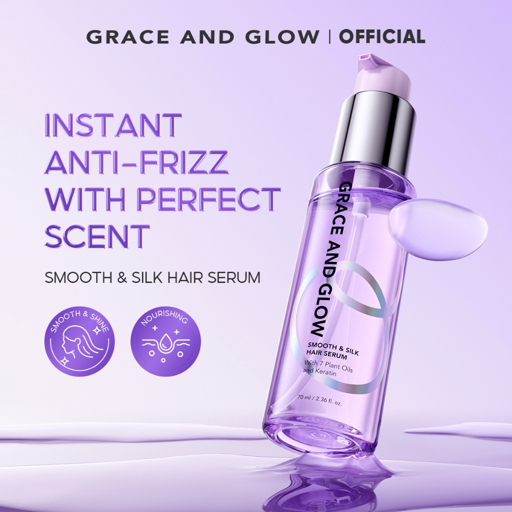 Jual Grace and Glow Smooth and Silk Hair Serum Instant Anti-Frizz ...