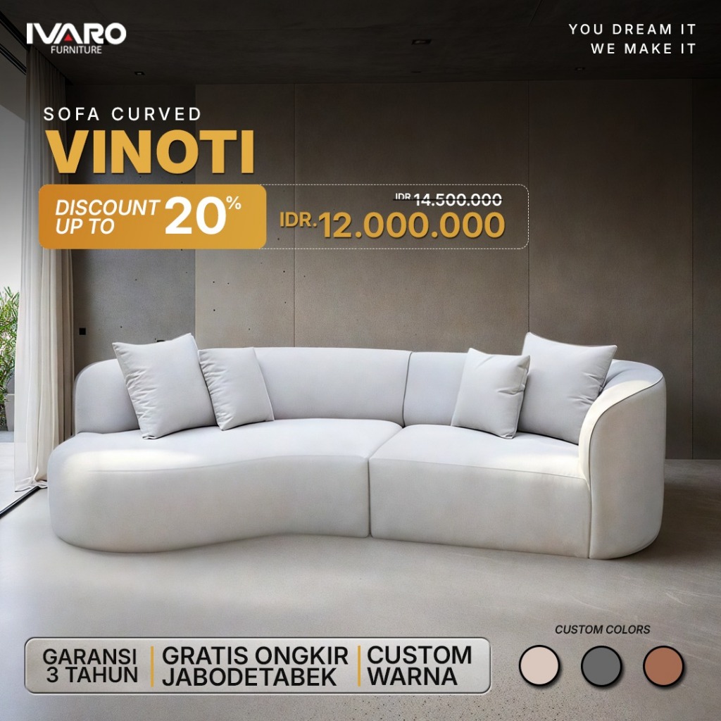 Jual Ivaro Year End Sale Sofa Seater Vinoti 300cm | Shopee Indonesia