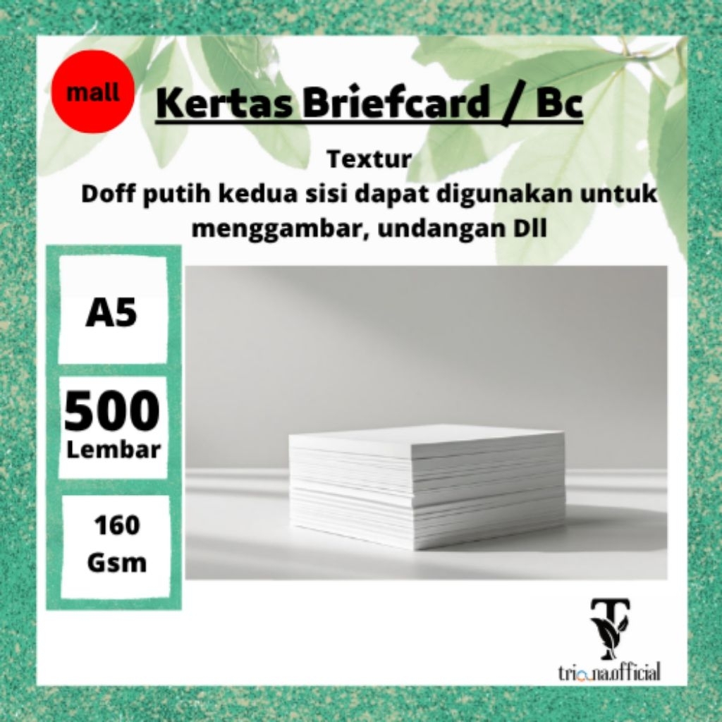 Jual Kertas Briefcard / Bc 160gsm A5 / 500 Lembar Hight Quality ...