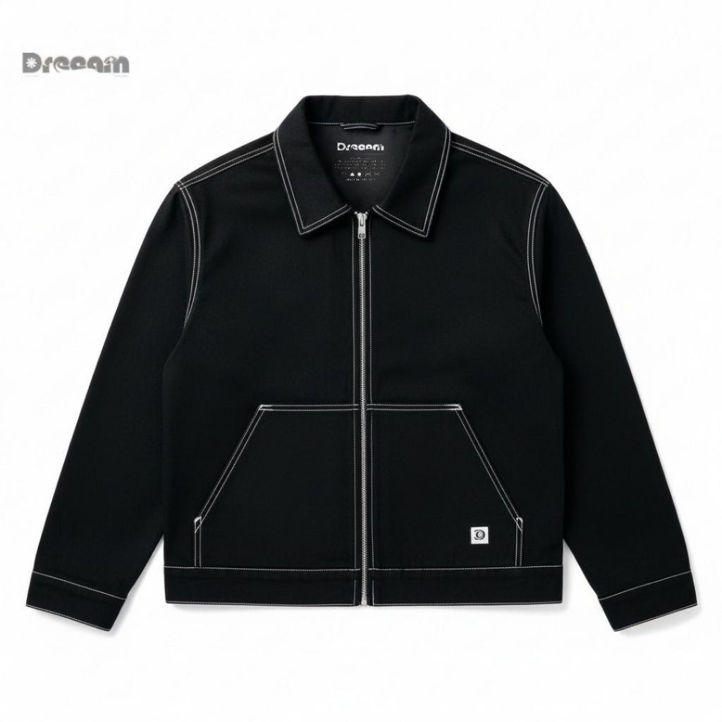 Jual Dreeam - Work Jacket Boxy - Basic - Jaket kerja Hitam V2 Unisex ...