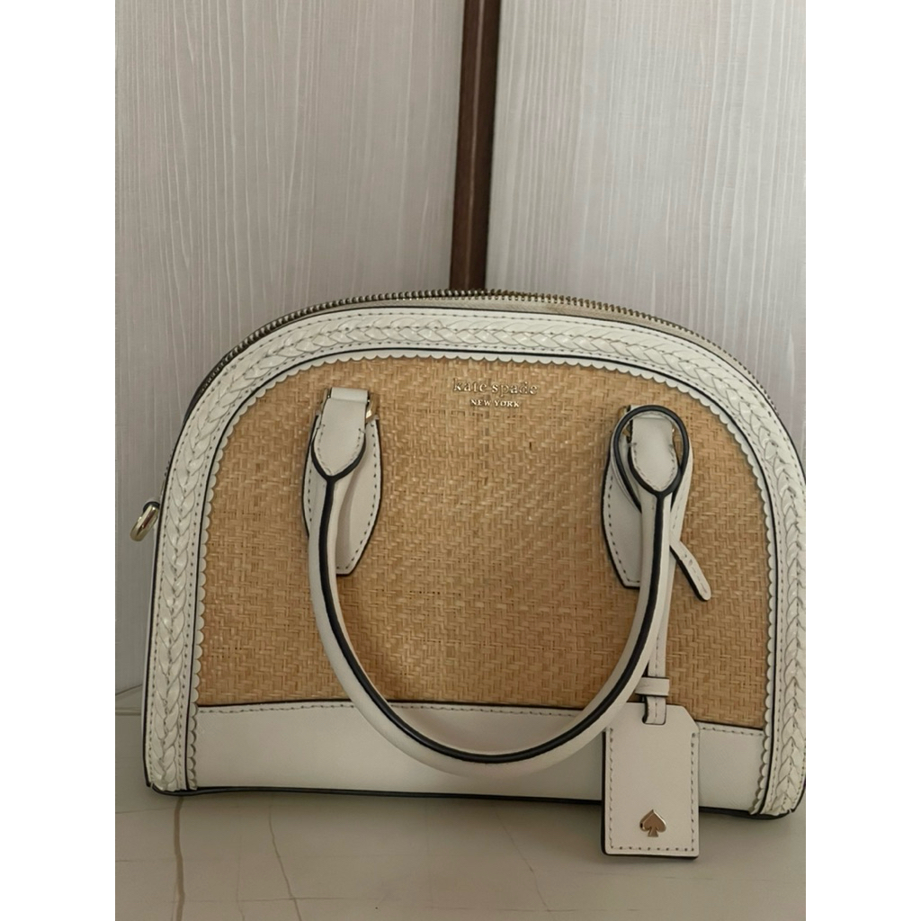 Jual Kate Spade Reiley Straw Satchel | Shopee Indonesia