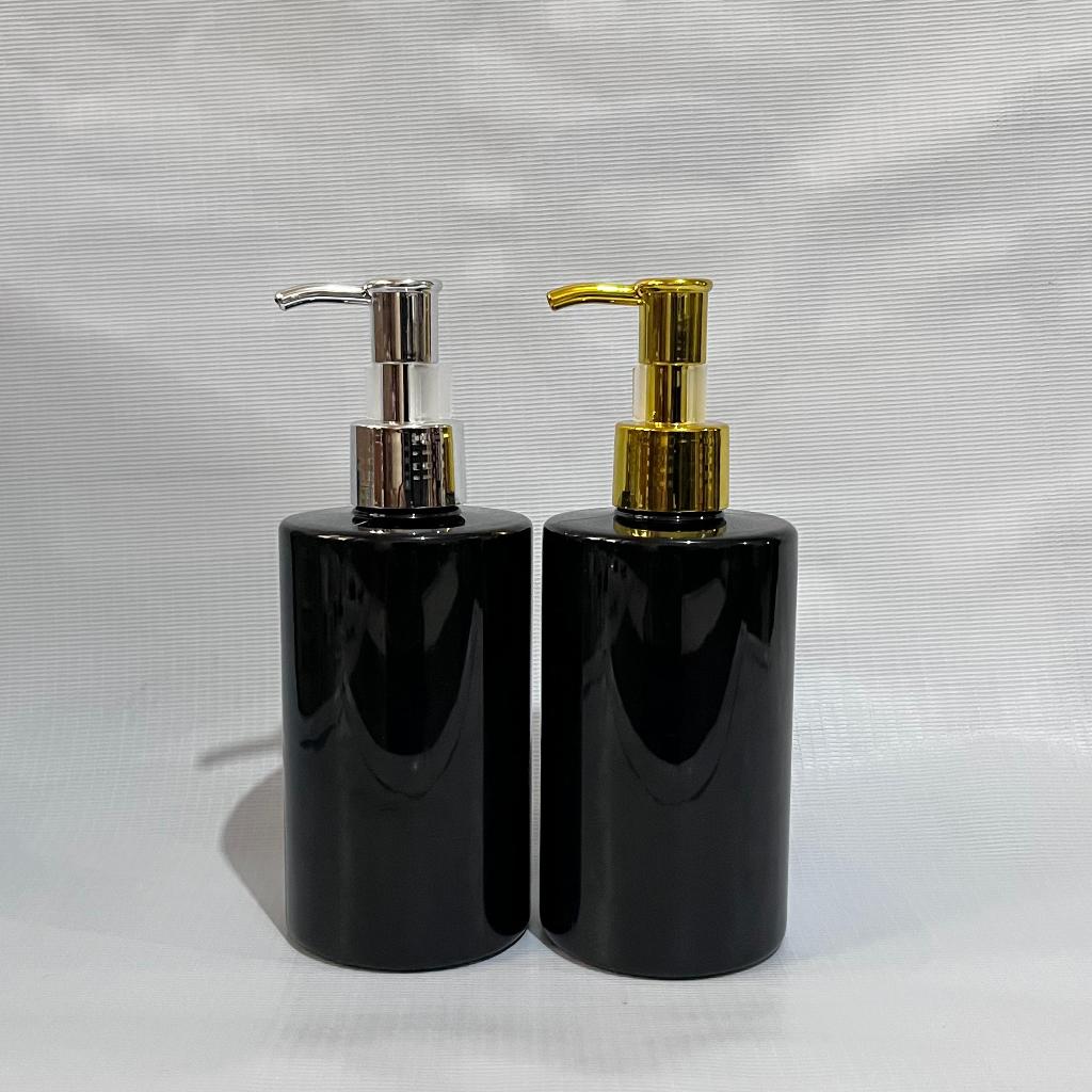 Jual Botol Pump Gold 250ml Hitam Mewah/ Botol RF Dioly 250ml Hitam Pump ...