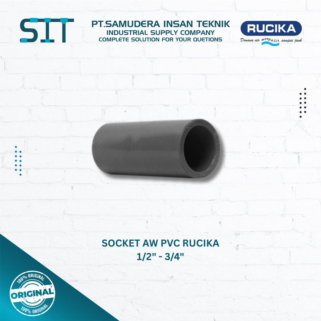 Jual Rucika Socket AW PVC soket polos Sambungan Lurus Tanpa Drat 1/2 ...