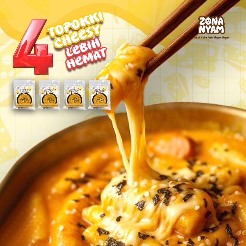 Jual ZONA NYAM Paket Happy Pack 4pcs Toppoki Keju Cheesy Creamy ...
