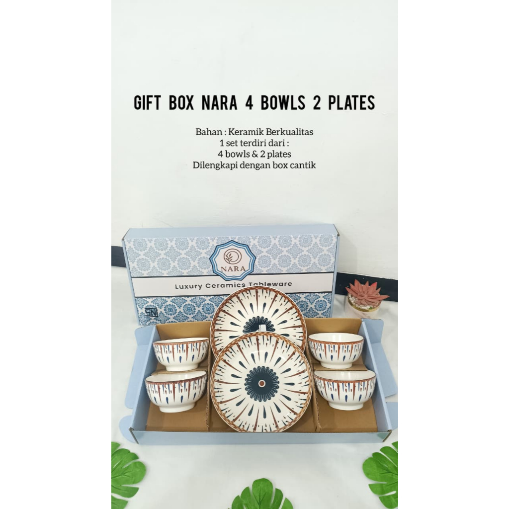 Jual GIFT BOX NARA 4 BOWLS & 2 PLATES | Shopee Indonesia