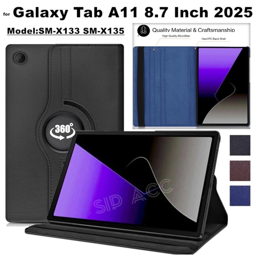 Jual Case Samsung Tab A11 - 2025 8.7 Inch X133 X135 Rotary Leather Case ...