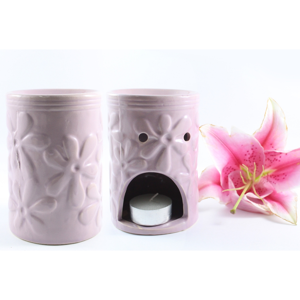 Jual Oil Burner Ceramic IMPORT Motif Bulat Pink TEMPAT LILIN ...