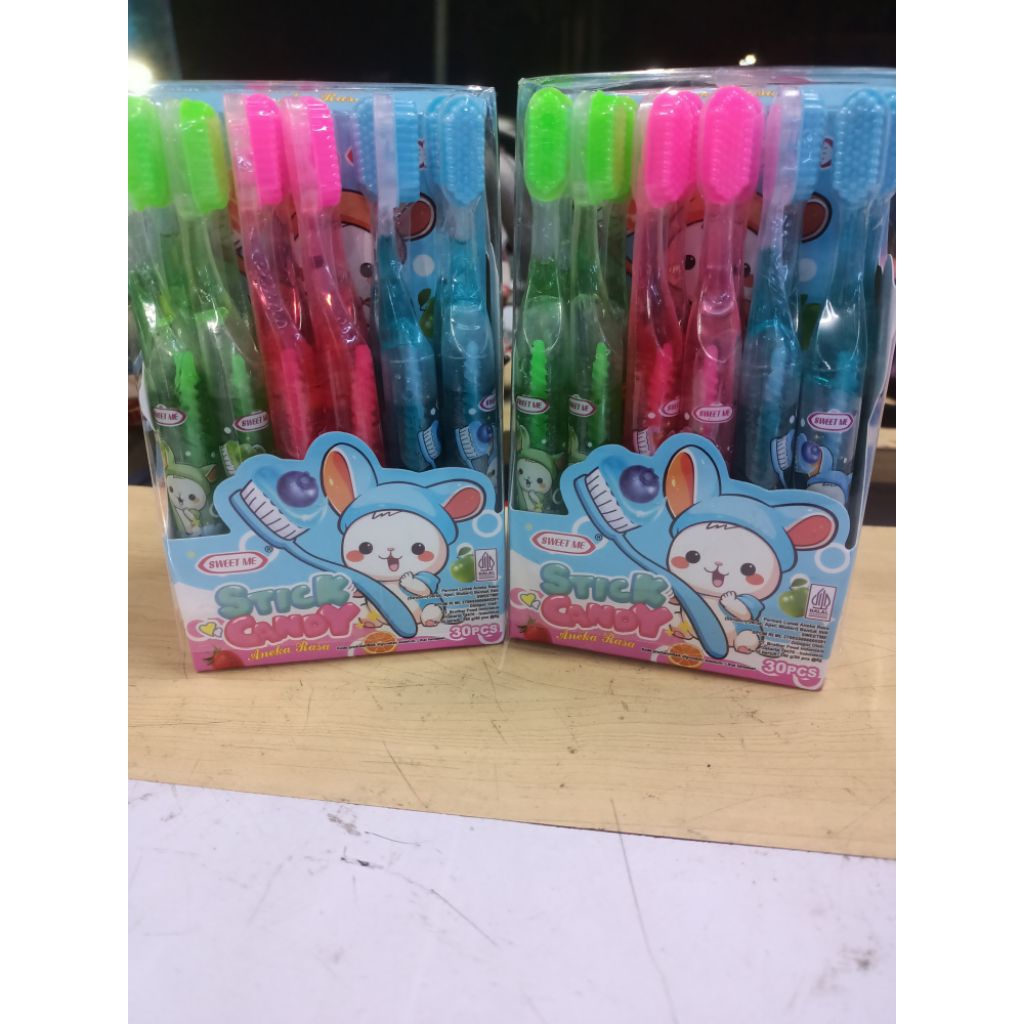 Jual permen sikat gigi sweet tooth paste rasa buah 1 box isi 30 pcs ...