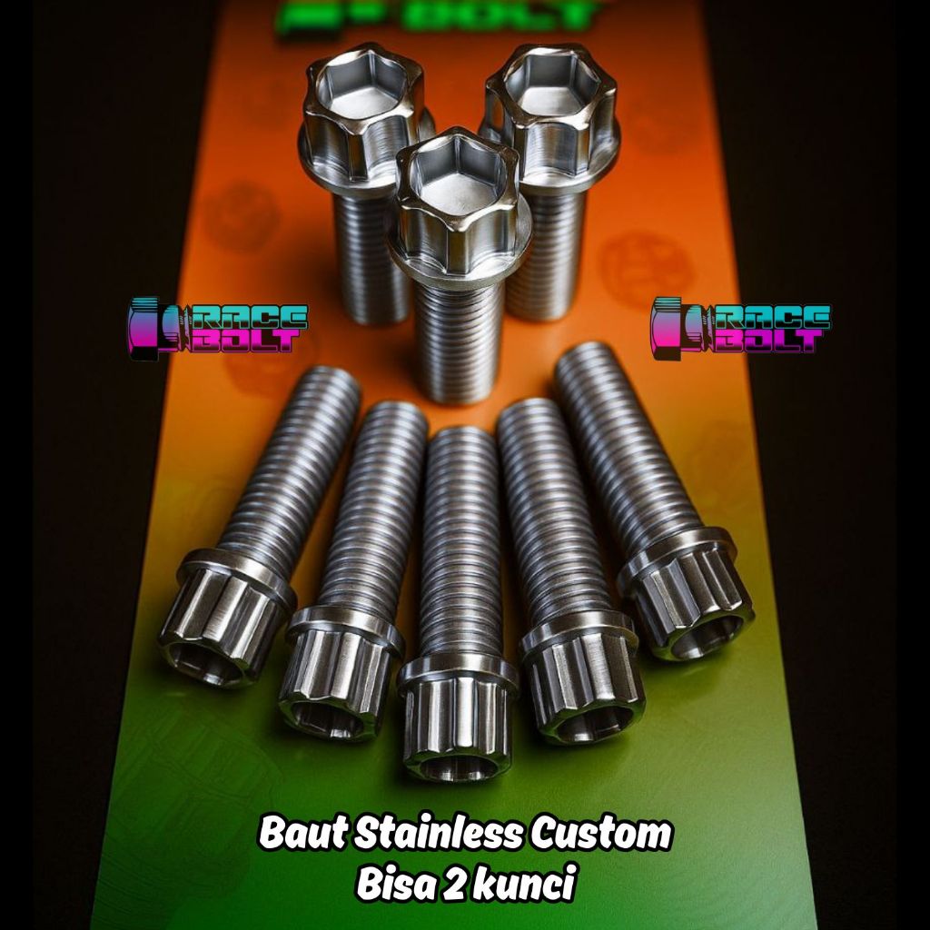 Jual Baut Stainless drat 10 12 14 CNC 2 kunci M6 M8 M10 Custom (HT 2 ...