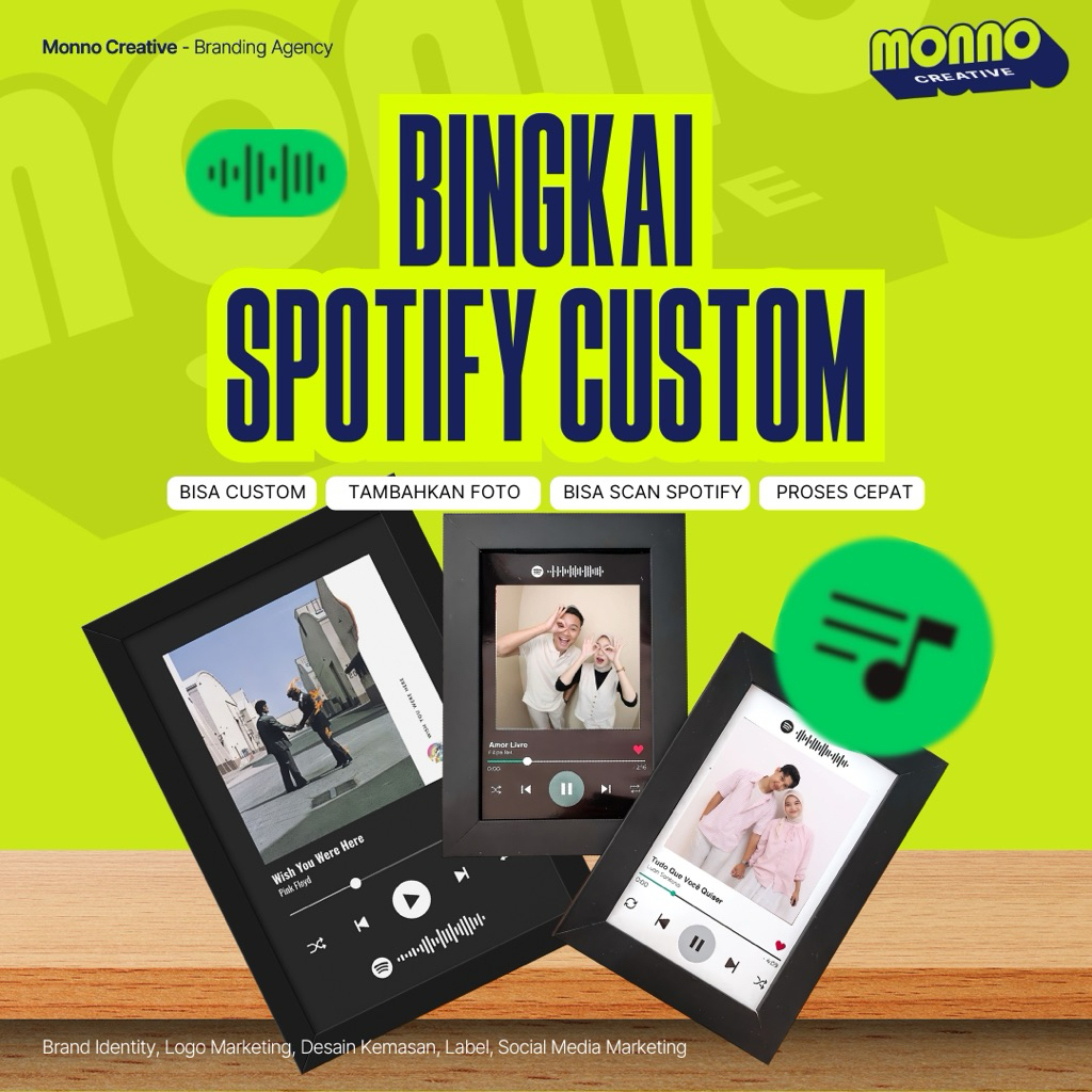 Jual CUSTOM BINGKAI FOTO SPOTIFY MUSIK BISA DI SCAN UKURAN 4R (6 inch ...
