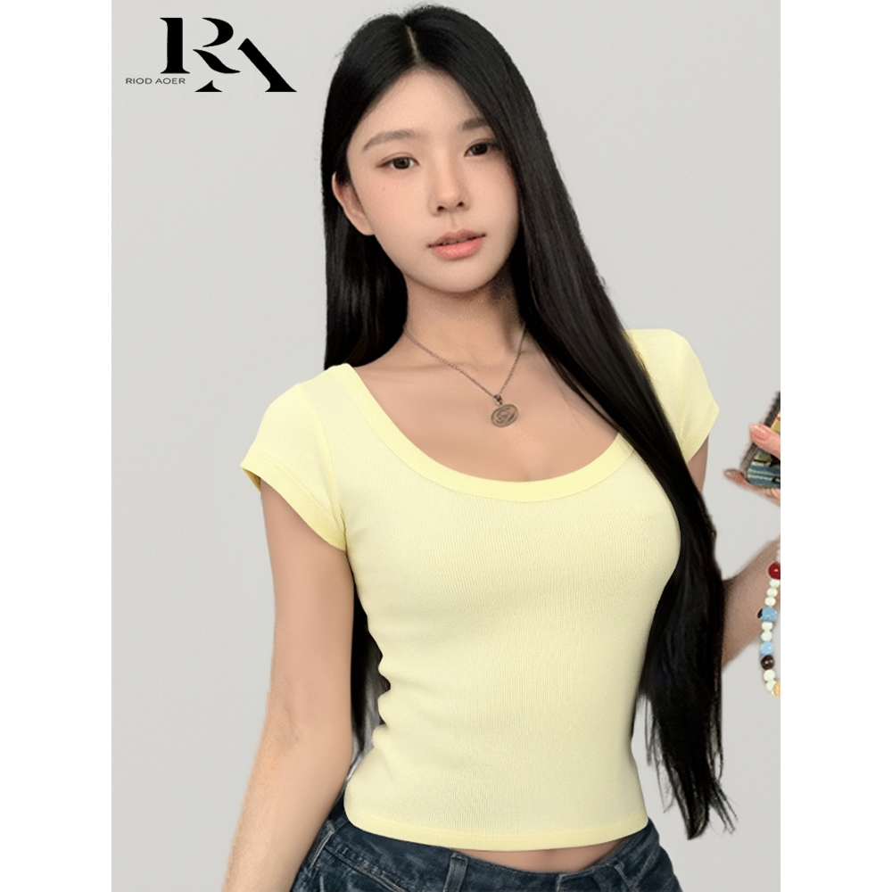 Jual RIOD AOER Kaos oblong lengan pendek leher-U besar warna kuning ...