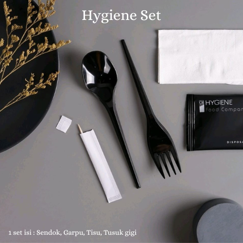 Jual Paket set sendok garpu tisu tusuk gigi Hygiene | Shopee Indonesia