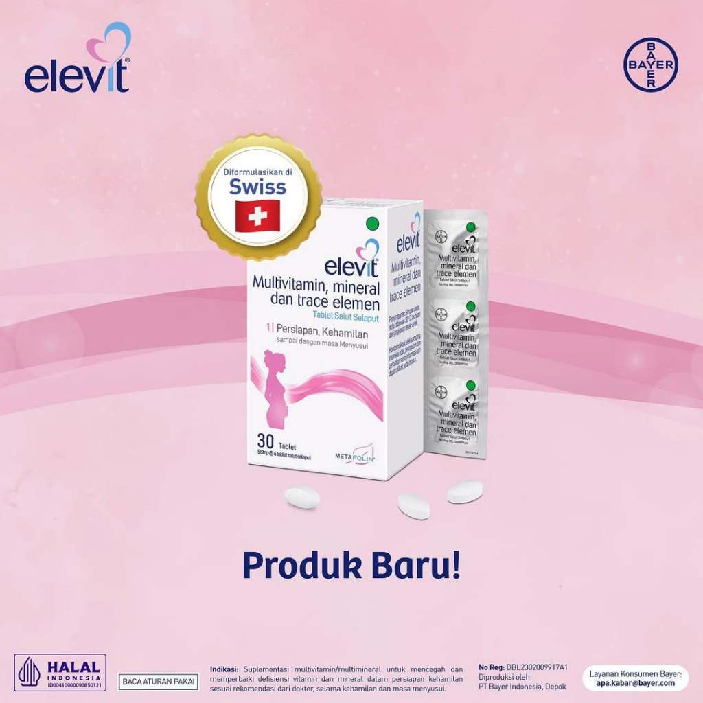 Jual ELEVIT MULTIVITAMIN, MINERAL, DAN VITAMIN D3 1000 IU BOX 30 TABLET ...