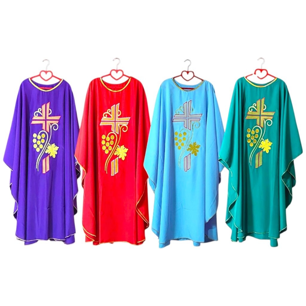 Jual Kasula Imam Romo Katolik/1 Set 4 Warna Kasula/Kasula Warna Putih ...