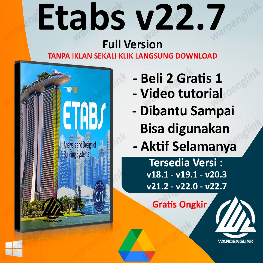 Jual Etabs 23 Etabs v23.1 terbaru 2026 full aktivasi | Video Install ...