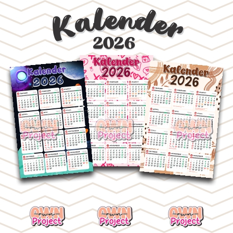 Jual KALENDER DINDING 2026 AESTHETIC MURAH / KALENDER KLEP / KALENDER ...