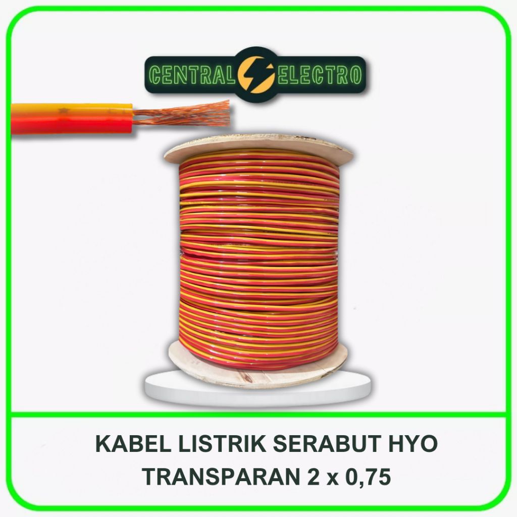 Jual Kabel Listrik Serabut HYO Transparan 2 x 0.75 (300 Meter) | Shopee ...