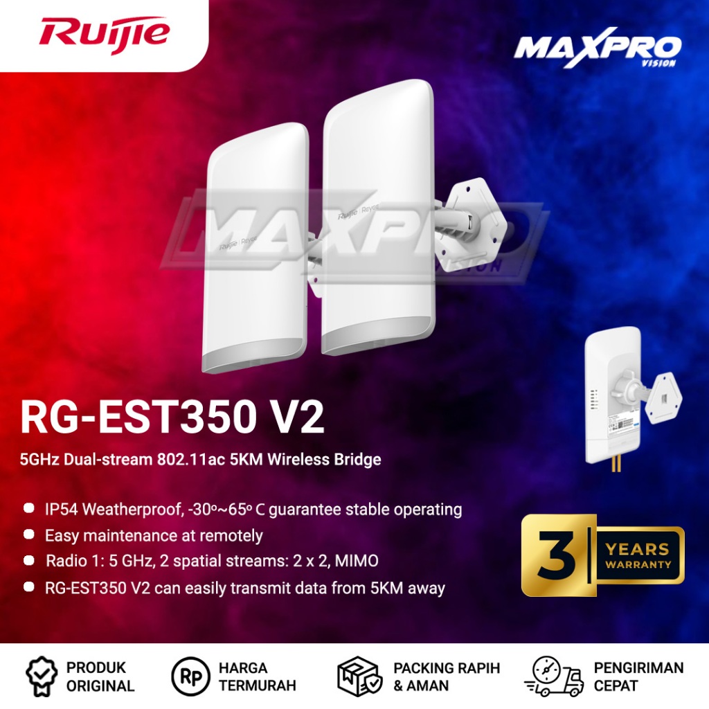 Jual RG-EST350 V2 - RUIJIE REYEE WIRELESS BRIDGE 5KM 5GHZ | Shopee ...