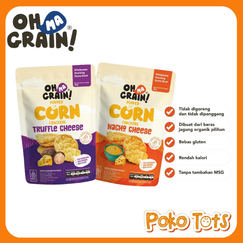 Jual Oh Ma Grain Popped Corn Truffle Cheese & Nacho Cheese 35gr Pop ...