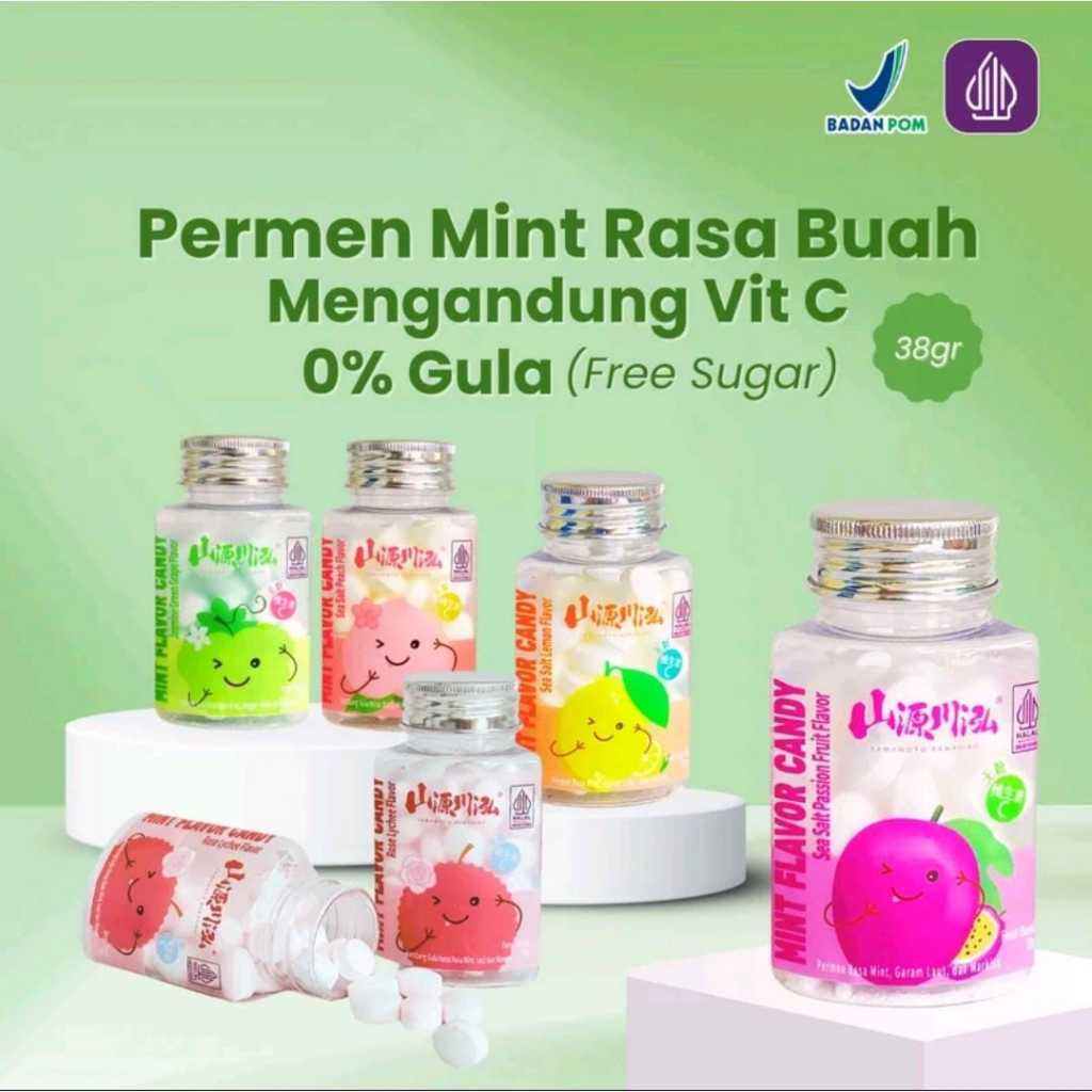 Jual Permen Mint Bebas Gula Rasa Buah Mengandung Vit C dan Sea Salt 0% ...