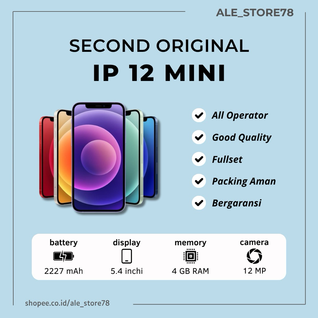 Jual 12 Mini 64GB/128GB/256GB Mulus Fullset All Operator | Shopee Indonesia
