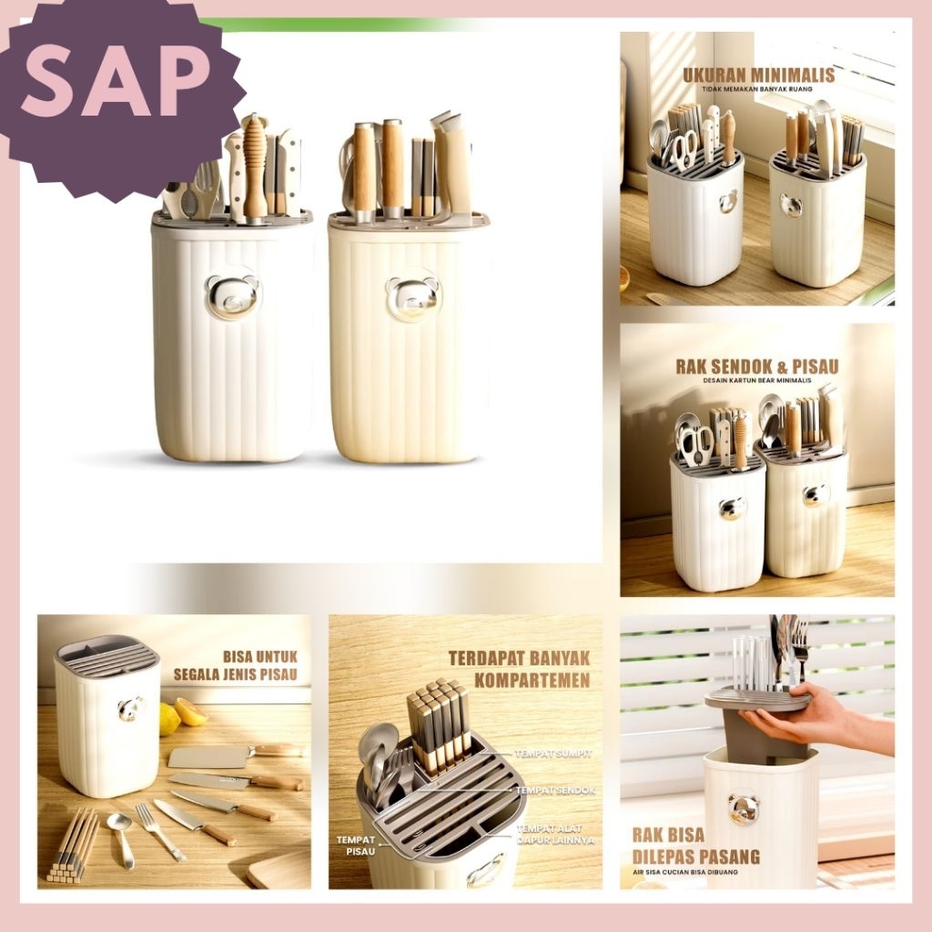 Jual Rak Pisau Sendok Elegan & Minimalis Knife Rack / Tempat Sendok ...