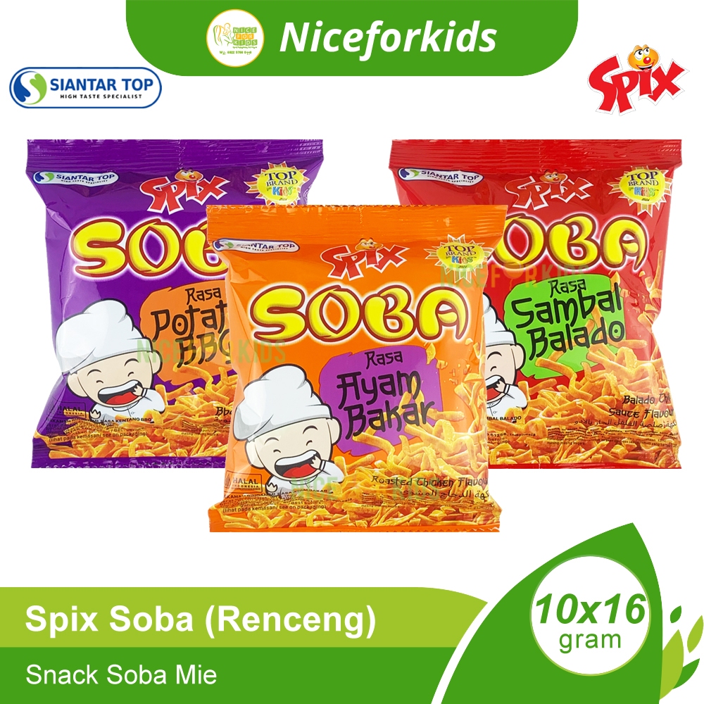 Jual Spix Soba Renceng 16gr Isi 10 Sachet / Snack Mie Gurih Langsung ...