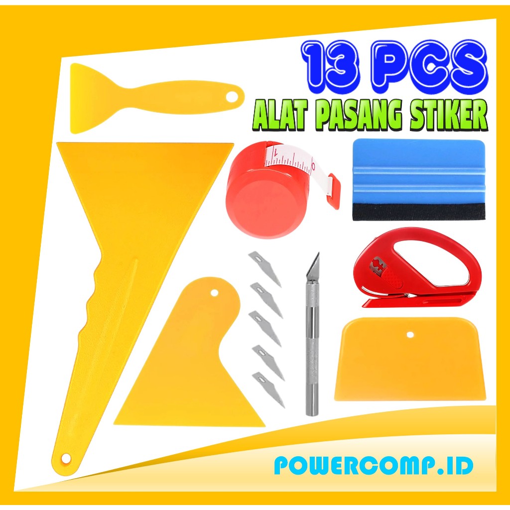 Jual VISA 13 PCS Alat Pasang Stiker Serbaguna – Scraper, Cutter, Refill ...