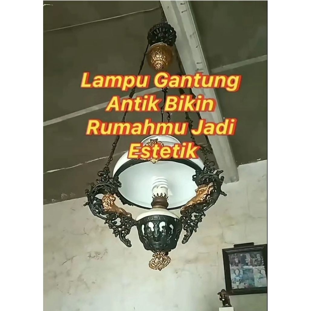 Jual LAMPU gantung hias antik,lampu plafon damar antiq diameter 40cm ...