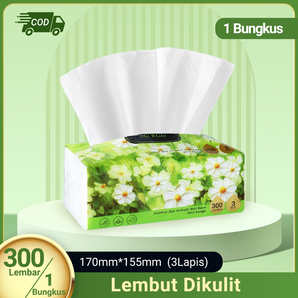 Jual Yasmine tisu 1 PACK 300 helai 3 ply Soft Facial Tissue kertas tisu ...