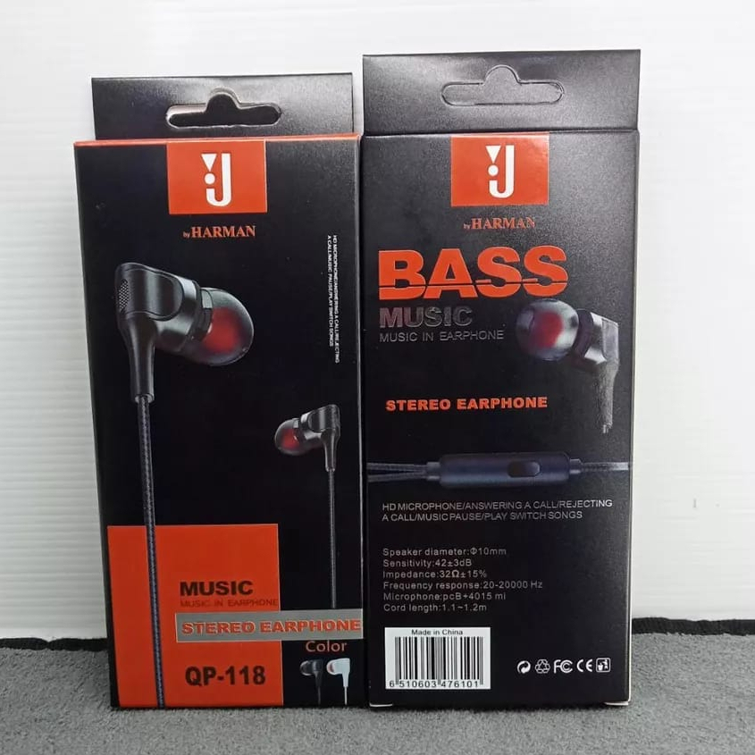 Jual HF Headset J Harman Model QP-118 Stereo Earphones Music Bass ...