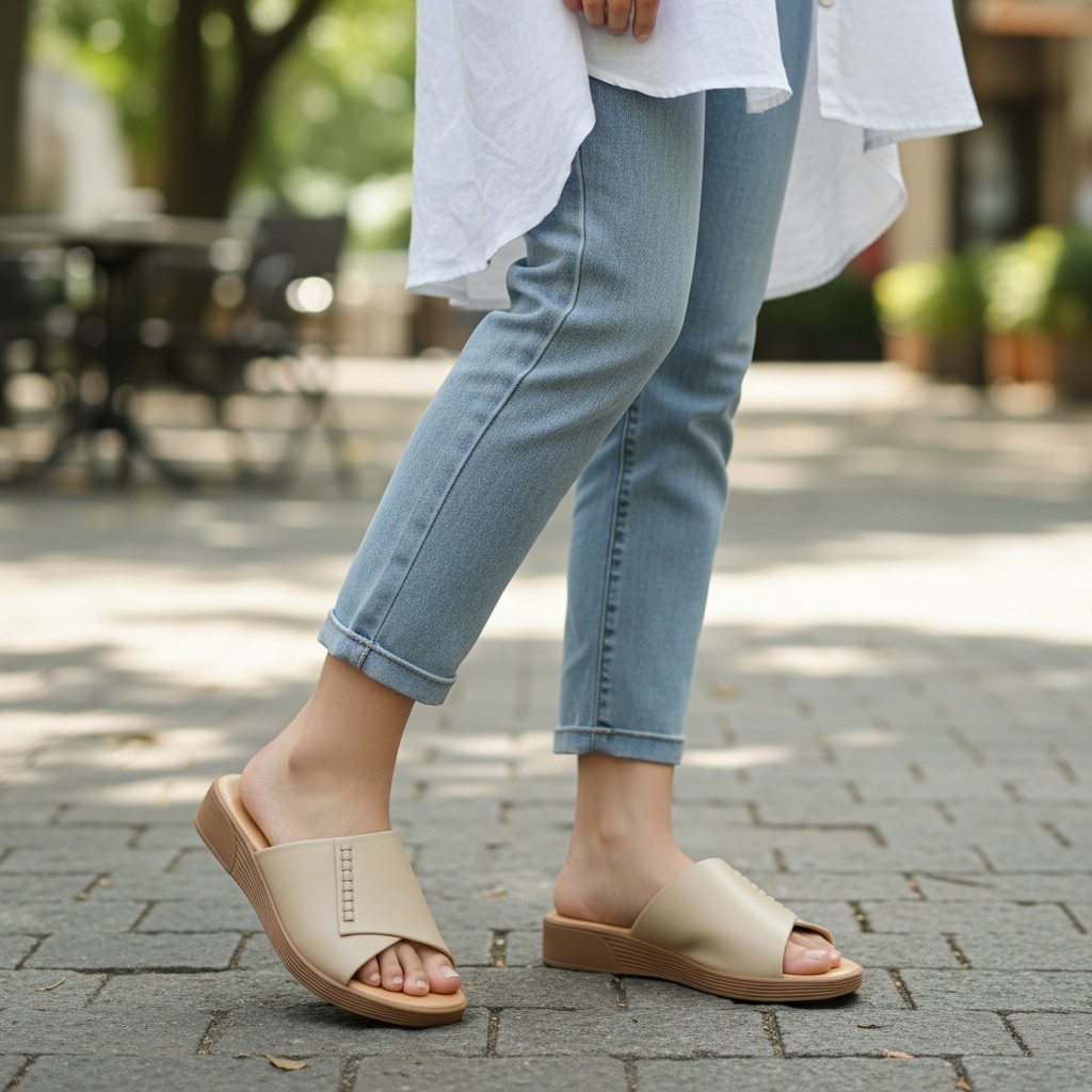 Jual Sandal Wedges Trend 2026 - Sendal Wanita Korea Sendal Cewe Import ...